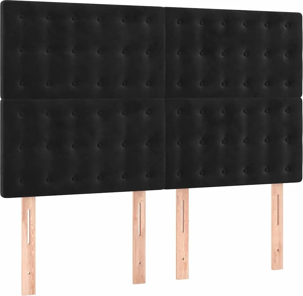 Box spring postel s matrací černá 140x200 cm samet 3132923