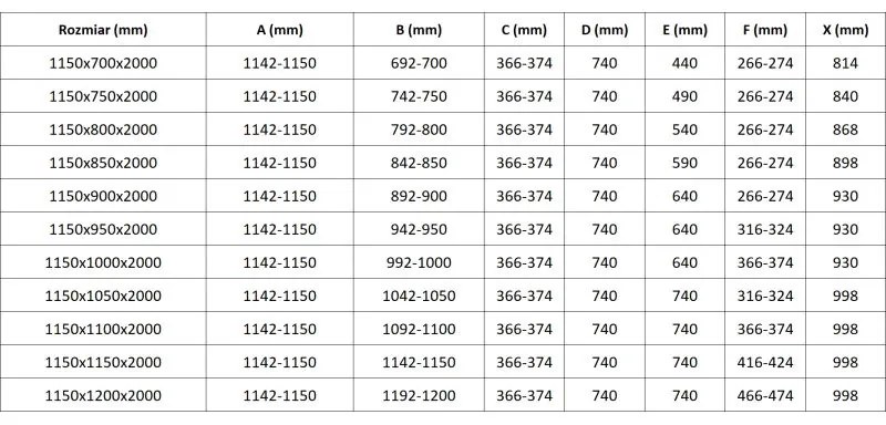 Mexen Lunar, L Duo výklopný sprchový kout 115 x 105 cm, 8mm čiré sklo, černý profil, 834L-115L-105P-70-00