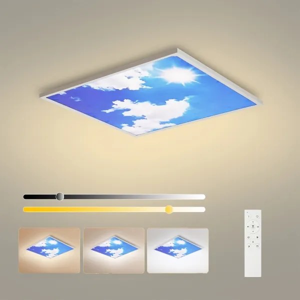 BRILAGI-LED Stm svítidlo SLIMFRAME SKY LED/58W/230V 60x60 cm stříbr/modrá+DO