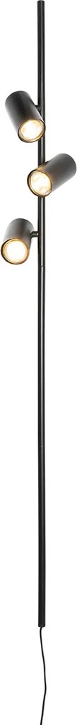 Chytré nástěnné svítidlo černé s nožním spínačem 3-světelné vč. 3 Wifi GU10 50mm - Jeana Luxe