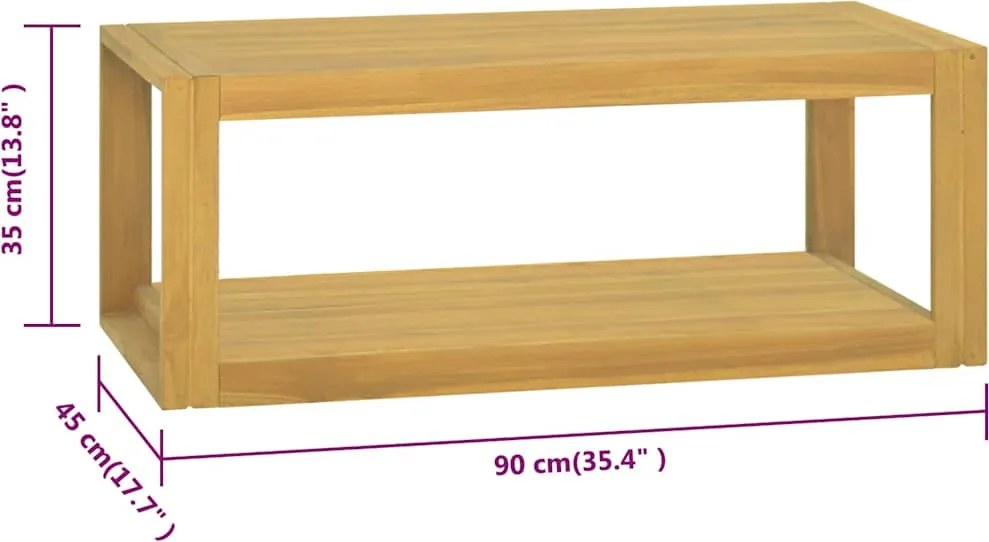 Nástěnná koupelnová skříňka 90 x 45 x 35 cm masivní teak 338235