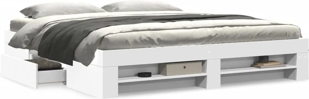 Rám postele bez matrace bílý 180x200cm Dřevěné konstrukce 3295450