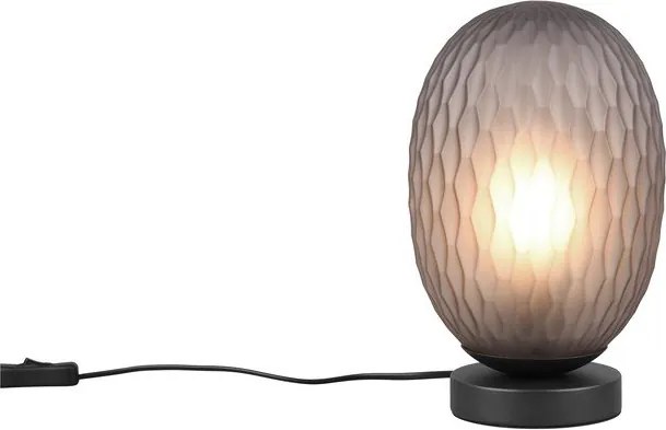 Matně černá stolní lampa se skleněným stínidlem (výška 28,5 cm) Facette – Trio