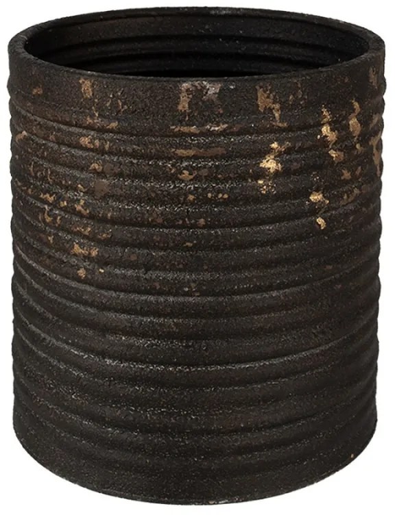 Černo-zlatý obal na květináč na dekorativnách nohách  – 29x53 cm