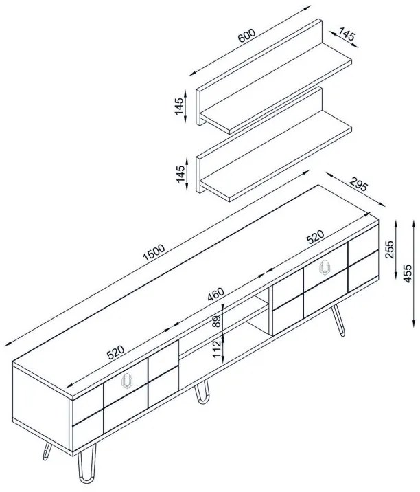 Obývací stěna RIALTO 150 cm ořech