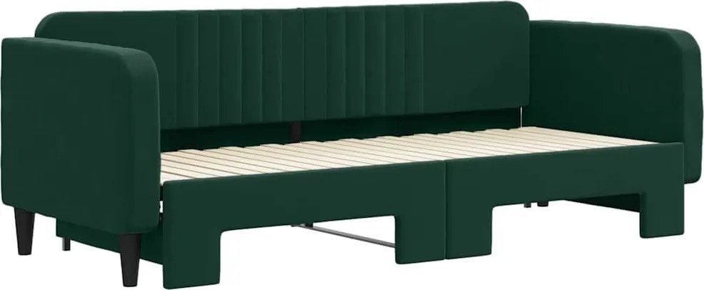 Válenda s přistýlkou tmavě zelená 80 x 200 cm samet 3197058