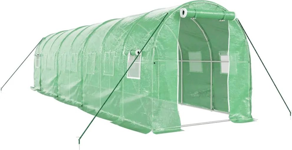 Skleník s ocelovým rámem zelený 16 m² 8 x 2 x 2 m 3188019