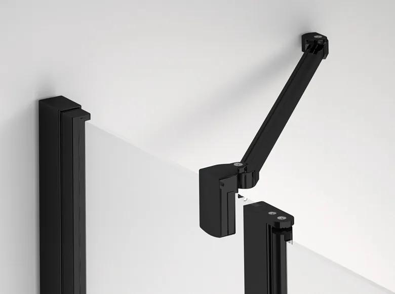 Sanswiss SOLINO SOLF13 skládací sprchové dveře 100 cm Šířka: 1000 mm, Profil: Černá, Sklo: Bílé linky 88