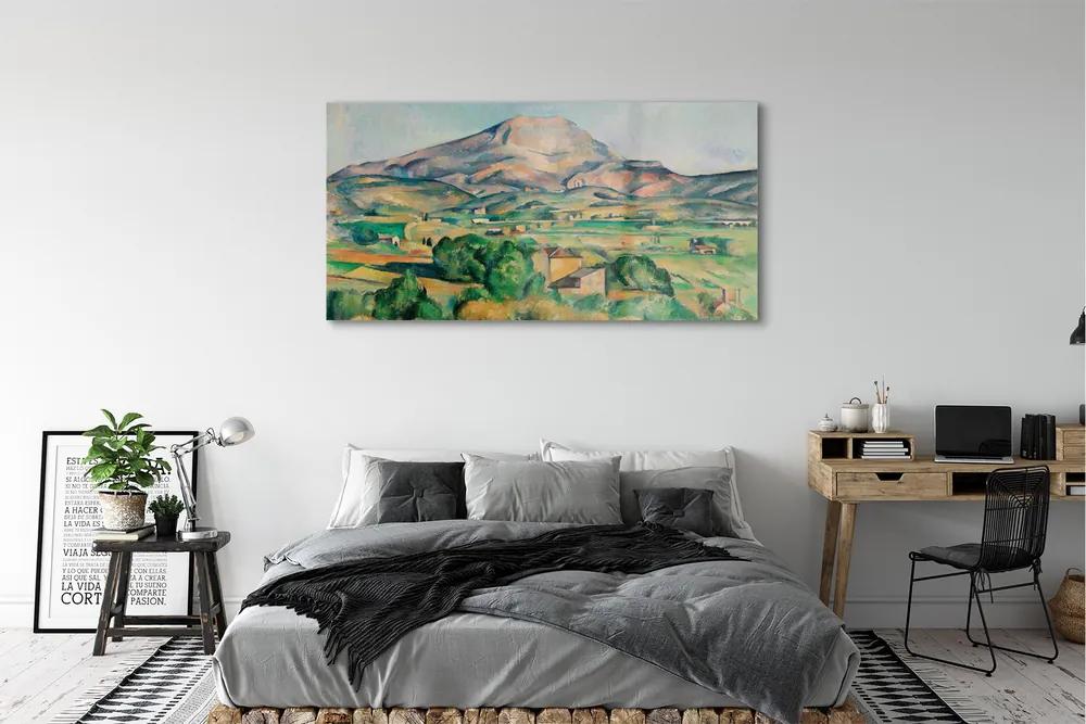 akrylový obraz Art louka s výhledem na vrchol 140x70 cm