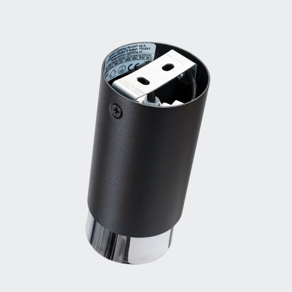Stropní svítidlo Nero, 1x černé kovové stínítko, (12,5 cm), ch