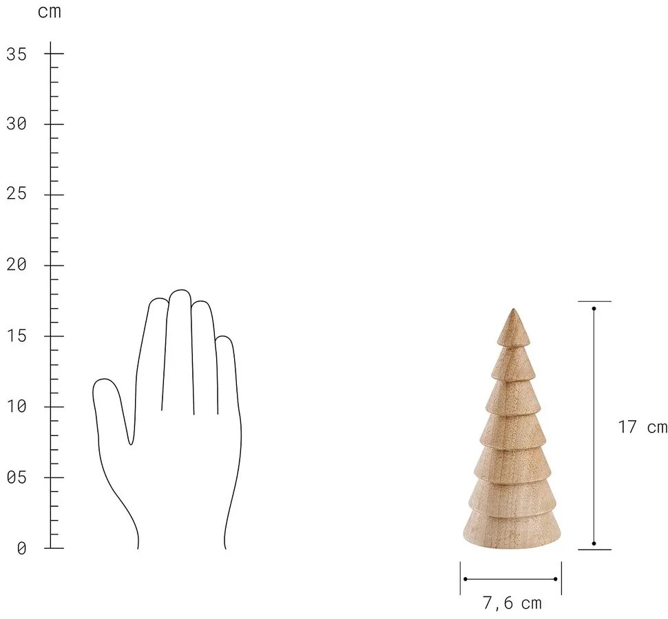 Butlers WHITE OAK Dřevěná dekorační jedle 17 cm