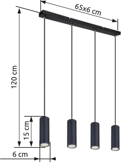 Globo 57911-4HB - Lustr na lanku ROBBY 4xGU10/35W/230V černá