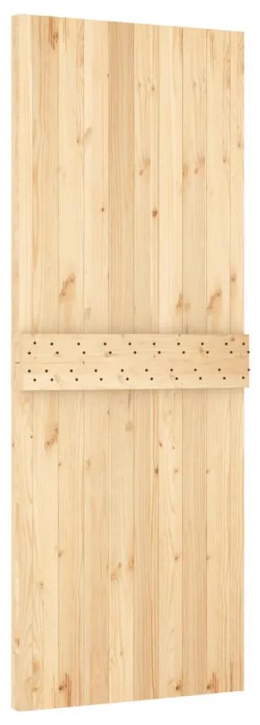 Posuvné dveře s kováním 80 x 210 cm masivní borové dřevo,  3203261