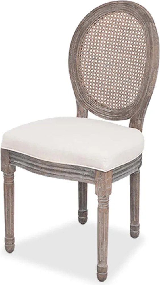 Jídelní židle 2 ks krémové textil 244089