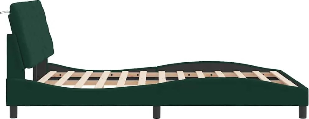 Rám postele bez matrace tmavě zelená 120 x 200 cm samet 3207914