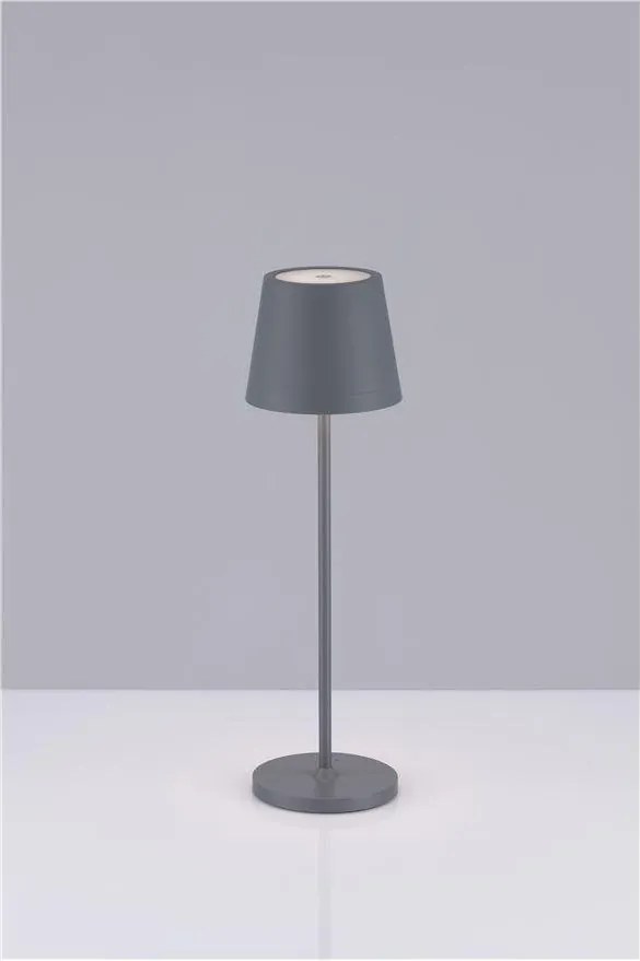 NV 9223404 Venkovní stolní lampa SEINA šedý hliník a akryl LED 2W 2700K 5V DC IP54 vypínač na těle nabíjecí s PG základnou nebo USB C kabelem - NOVA LUCE