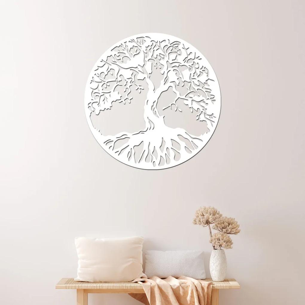 dřevo života Dřevěný strom na zeď STROM ŽIVOTA Barevný vzor: Bílá, Rozměry Ø: 40