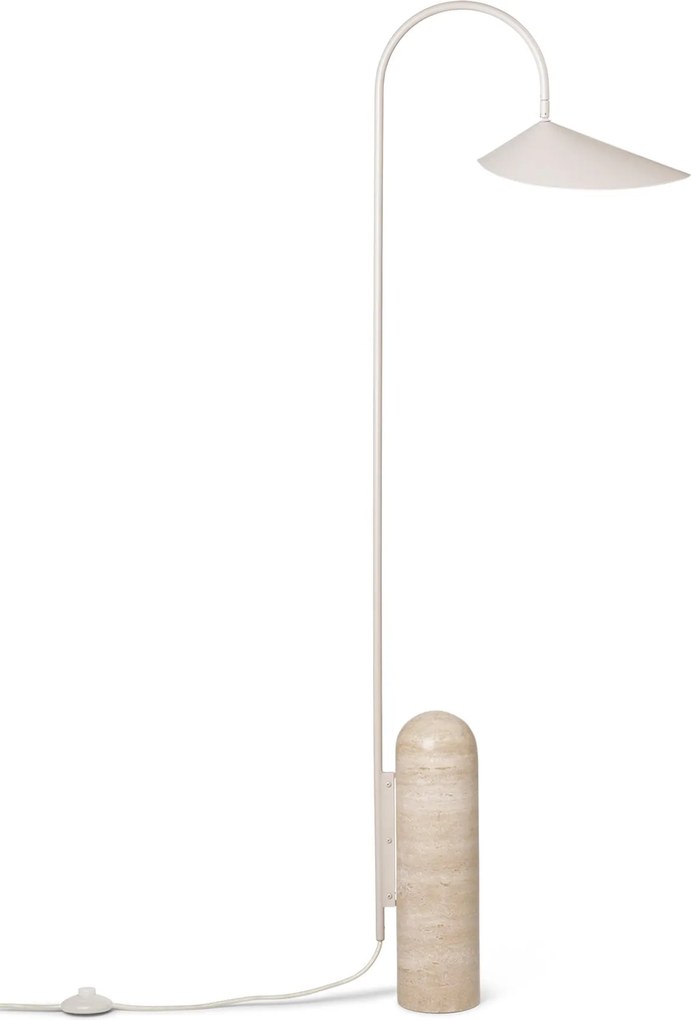 Podlahová lampa Arum krémová