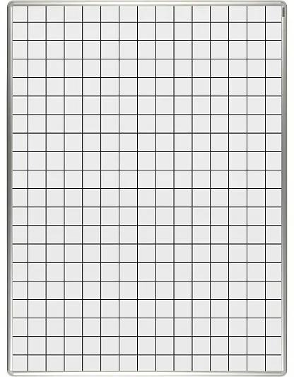 Magnetická tabule s odkládací poličkou MANAŽER K 75 x 100 cm (potisk) - čtverce 100 mm (100751002105)