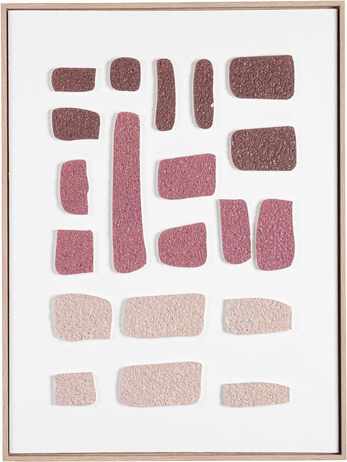 BIZZOTTO Růžový obraz v rámu 80 x 60 cm s oblými tvary 0245284