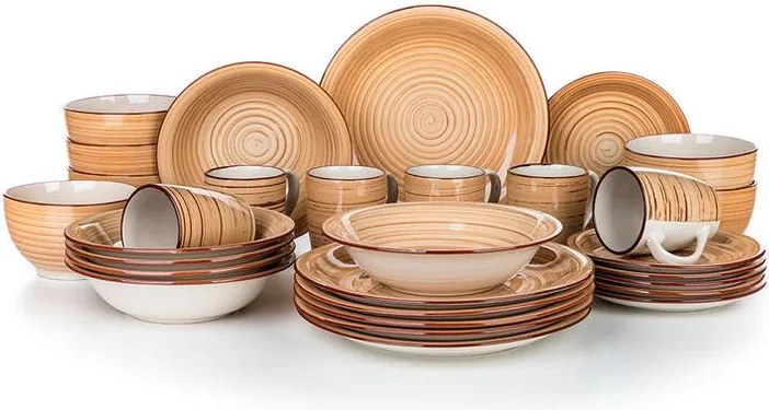 Keramická jídelní souprava SPIRAL BROWN 30 ks