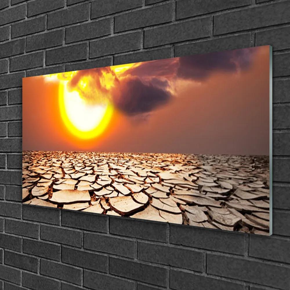 Obraz na skle Slunce Poušť Krajina 100x50 cm