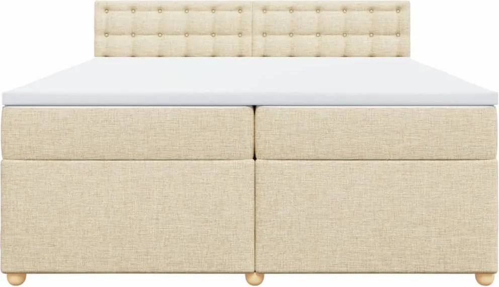 Box spring postel s matrací krémová 200x200 cm textil 3289106