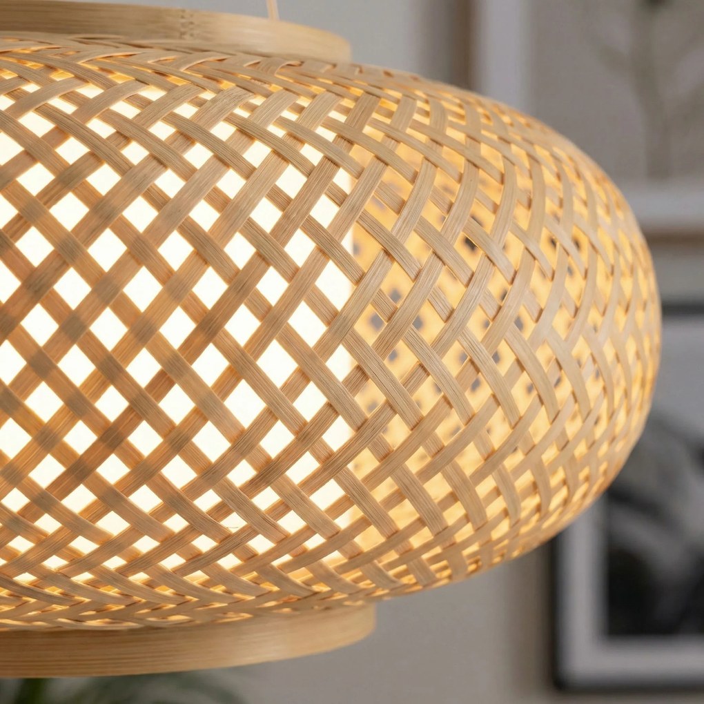 Toolight Natural, závěsné stropní svítidlo 40cm, 3xE27, APP1908-3CP, přírodní hnědá-černá, OSW-66056
