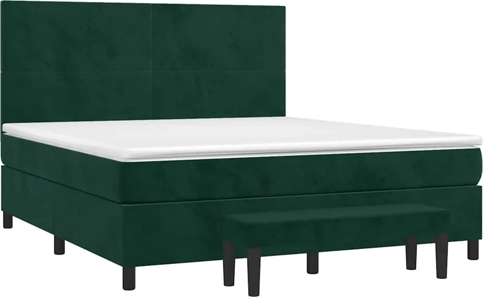 Box spring postel s matrací tmavě zelená 180x200 cm samet 3137740