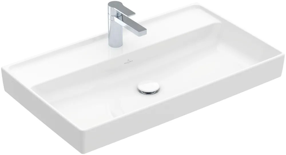 VILLEROY & BOCH Villeroy &amp; Boch COLLARO - Umyvadlo na skříňku 800x470x160 mm, s přepadem, bílá Alpin CeramicPlus 4A3380R1