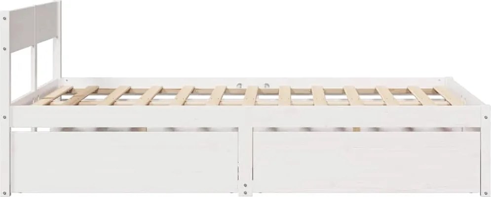 Postel bez matrace bílá 120 x 190 cm masivní borovice 3282361