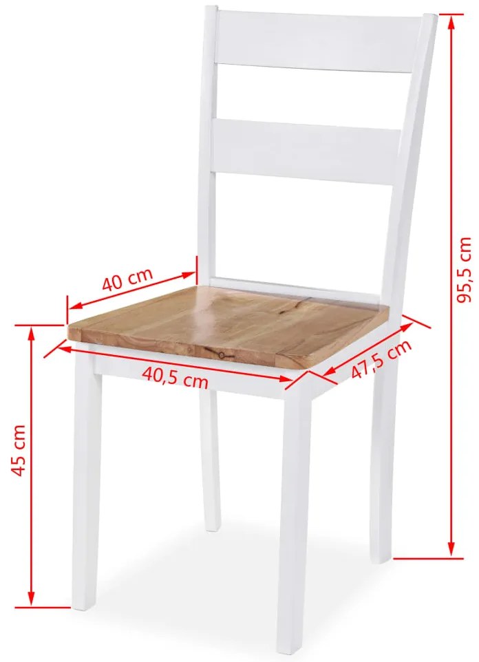 vidaXL Marketos Jídelní set 5 kusů, MDF a kaučukovníkové dřevo, bílý