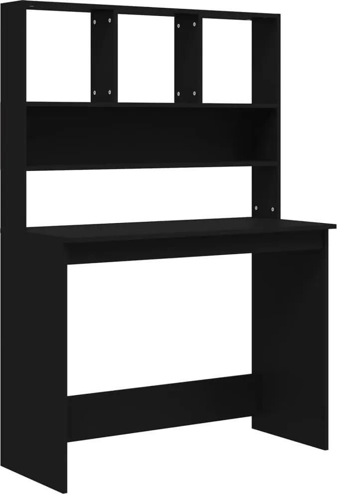 vidaXL Psací stůl s policemi 102x45x148 cm kompozitní dřevo [823005] Barva: Černá