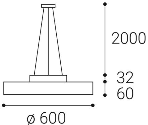 Led2 Závěsné LED svítidlo RINGO Z ø 60 cm UP/DOWN Barva: Bílá, Stmívání: DALI/PUSH