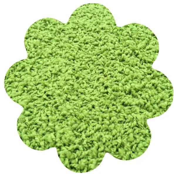 Vopi koberce Kusový koberec Color shaggy zelený kytka - 120x120 cm