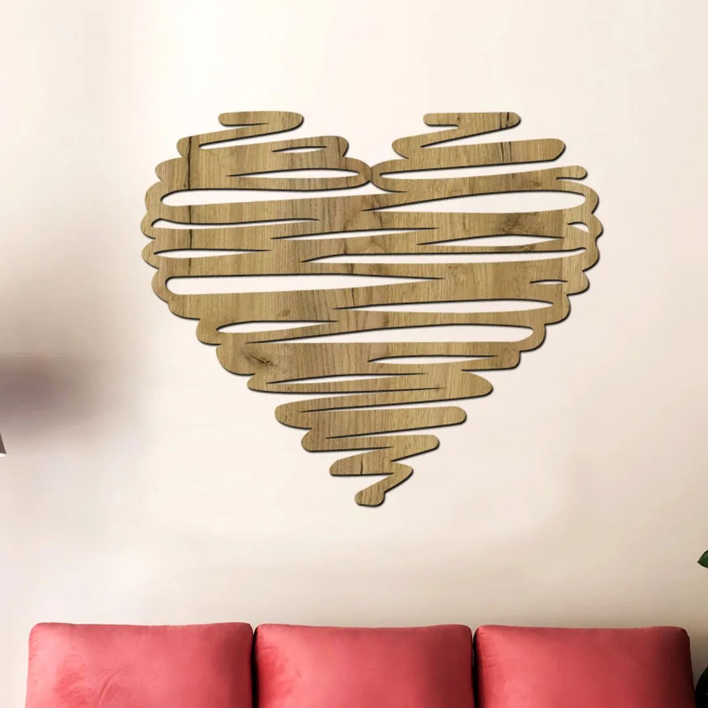 dřevo života Dřevěný obraz SRDCOVÁ LINKA Zvolte barvu dekoru: Černá, Rozměry šxv (cm): 40x34