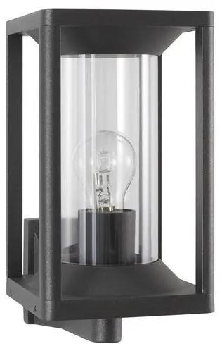 Nova Luce Venkovní nástěnné svítidlo LOEVE antracitový hliník a čirý akryl E27 1x12W IP65