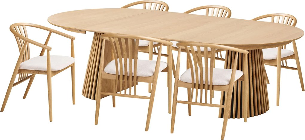 House Nordic Jídelní set stolu OSAKA a 6 židlí AGUSTIN světlý 7771002-S