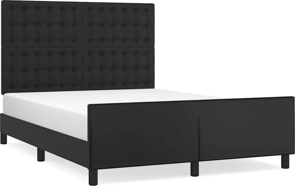 Rám postele s čelem černý 140x200 cm umělá kůže 3125573