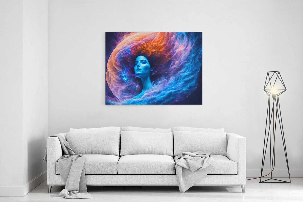 Obraz tvář ve víru vesmíru