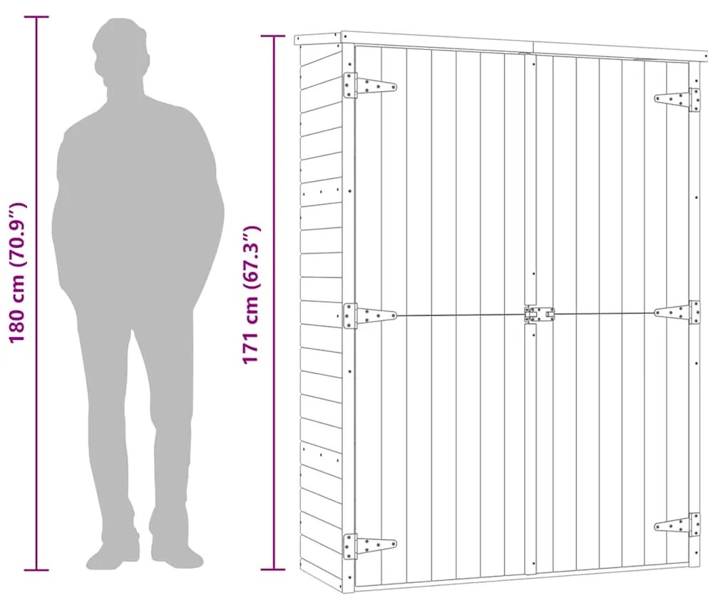 vidaXL Marketos Zahradní kůlna na nářadí 163x50x171 cm impregnovaná borovice