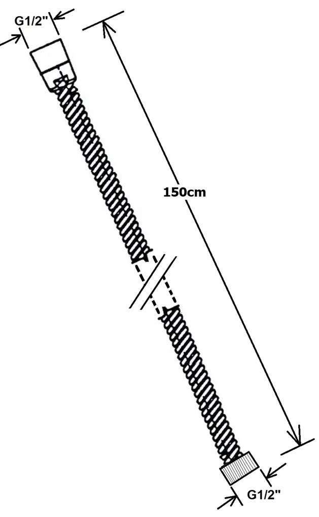 Sapho Sapho, POWERFLEX kovová sprchová hadice, 150cm, zlato, FLEX150G