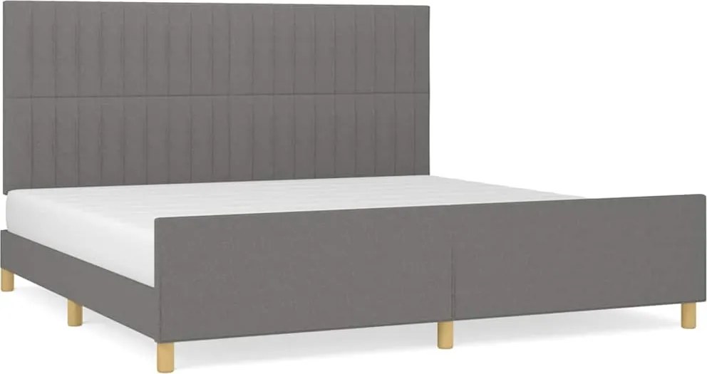 Rám postele bez matrace tmavě šedý 200 x 200 cm textil 3125244