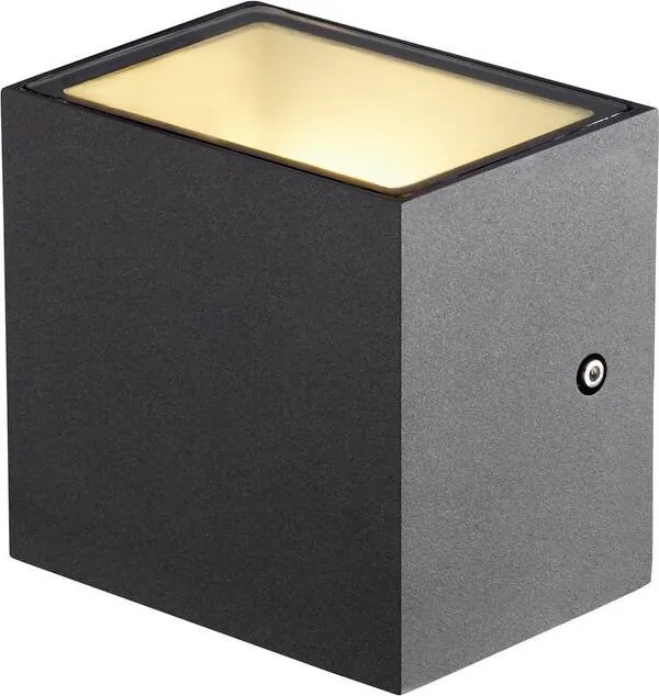 LA 1002032 SITRA CUBE WL LED venkovní nástěnné a stropní nástavbové svítidlo, antracit, IP44, 3000K, 10W - BIG WHITE (SLV)