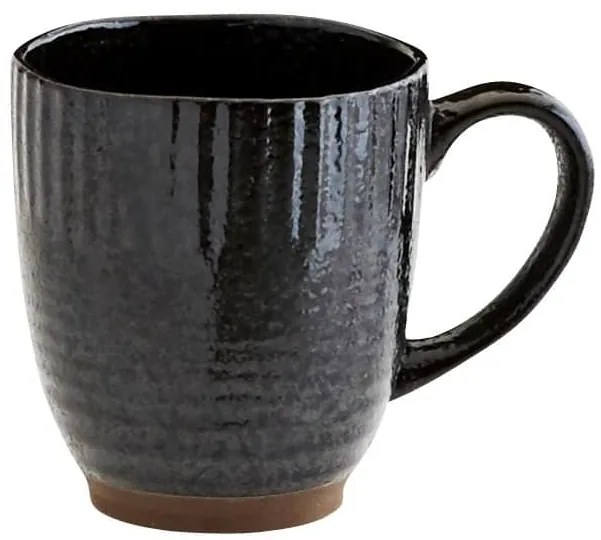 MADAM STOLTZ Kameninový hrnek Black 400 ml, černá barva, keramika