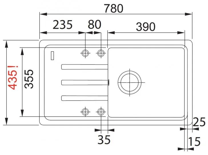 Kili Dřez BSG 611-78/39 780x435 Barva dřezu: Kašmír