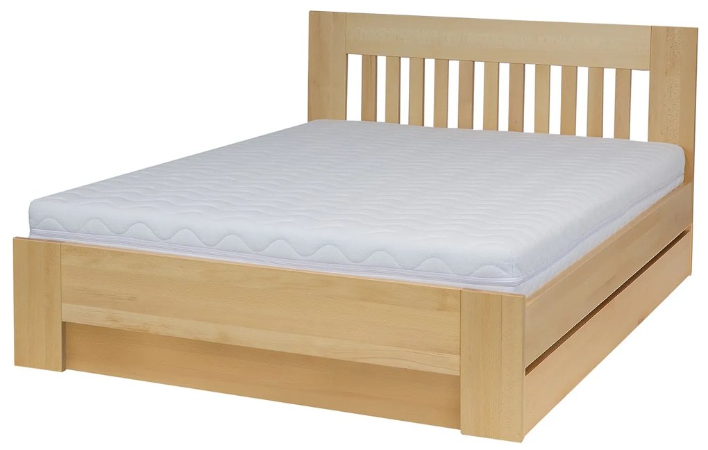 Drewmax LK186 BOX 90x200 cm dřevěná postel masiv buk jednolůžko