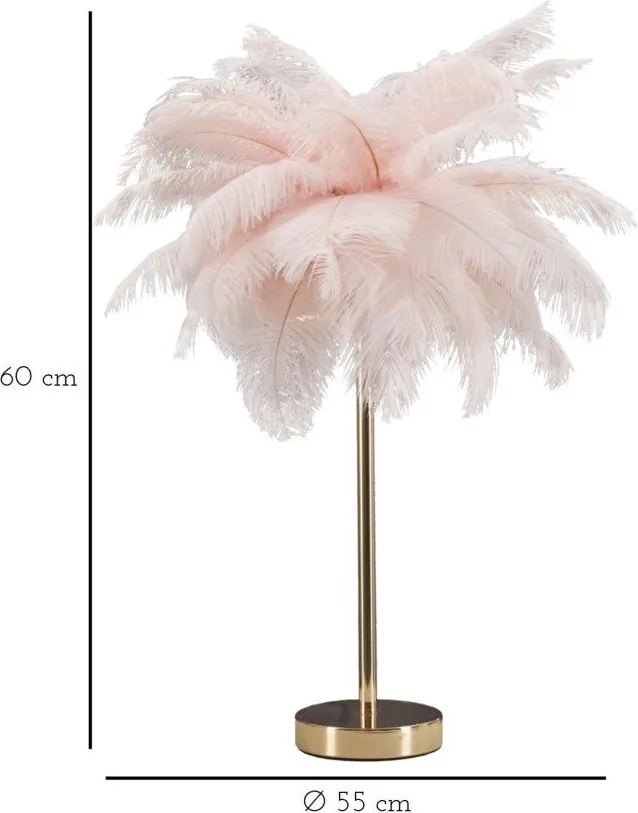 Růžová/ve zlaté barvě stolní lampa (výška 55 cm) Palm Pink – Mauro Ferretti