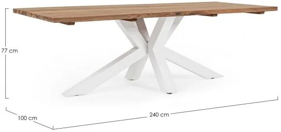 BIZZOTTO Zahradní jídelní stůl RAMSEY 240x100cm bílé nohy 0804456