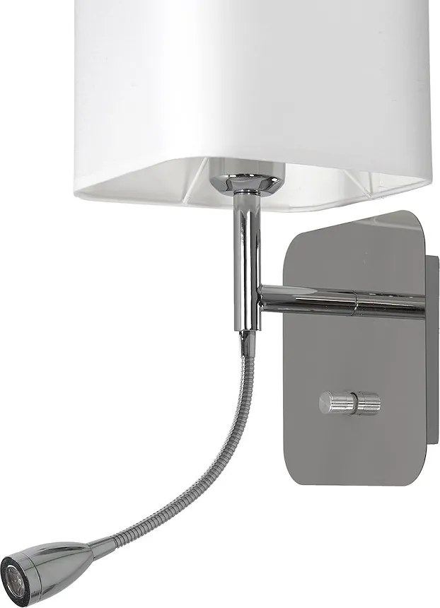 Nástěnné svítidlo Napoli, 1x bílé textilní stínítko + 1xLED 1w, ch